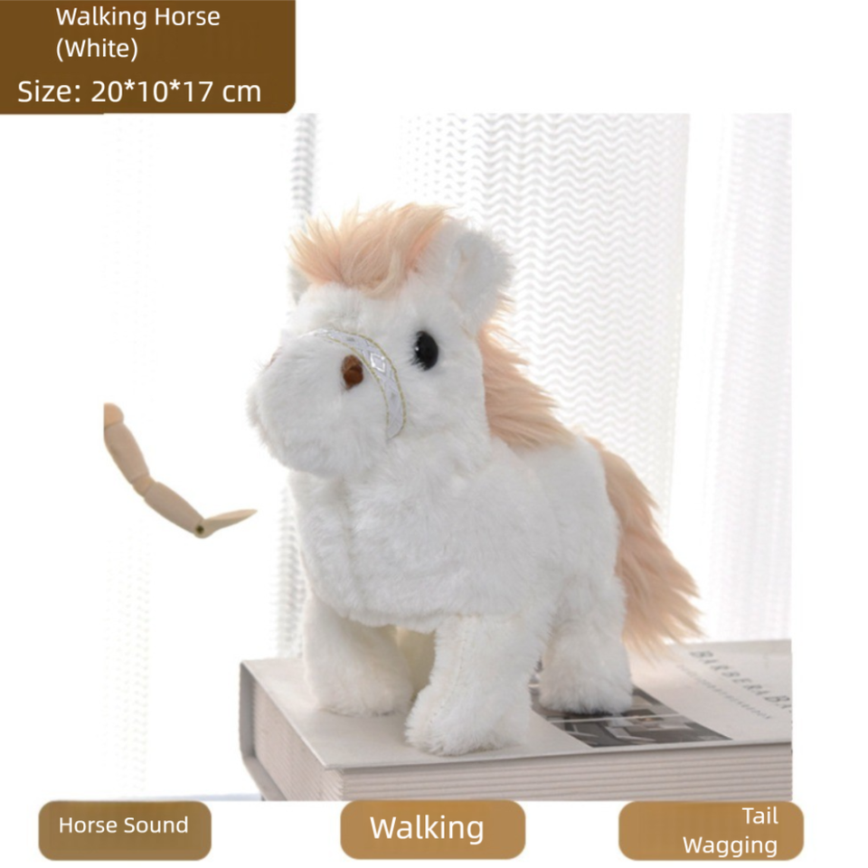 Walks Realistic Robot Pony Plush Pet Doll New Interactive Robotic Pony ...