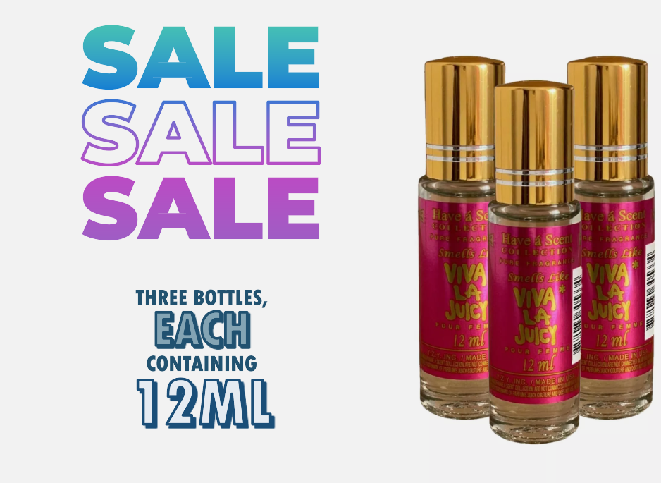 Pack Of 3 Viva La Juicy For Women Scent Roll On Body Oil 12ML | eBay