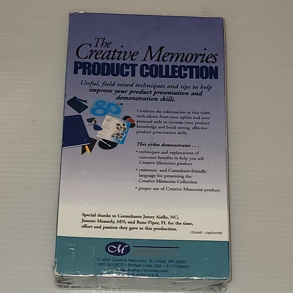 The Creative Memories PRODUCT COLLECTION VHS 2001 Improve product ...