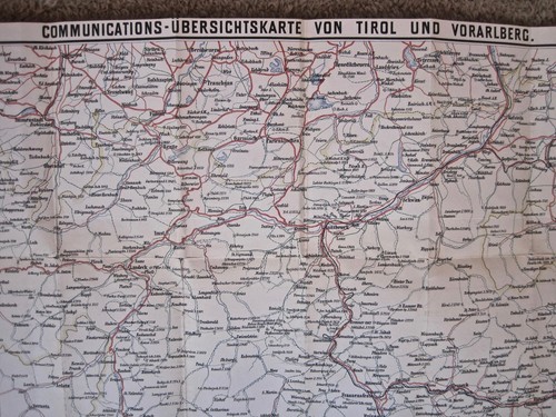 AUSTRIA, WESTERN, 1879 MILITARY COMMUNICATIONS MAP with TIROL ...