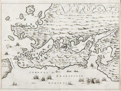 Negroponte Euboea Euböa Island Insel Ile Greece Map Dapper 1688 | eBay ...