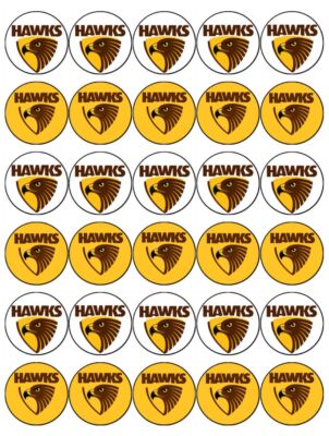 Football Hawthorn Edible Wafer Cupcake Toppers Match Day Decorations (2 ...