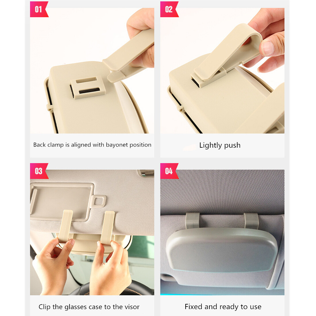 Car Sun Glasses Holder Case Box Glasses Clip Visor Card Organizer ...