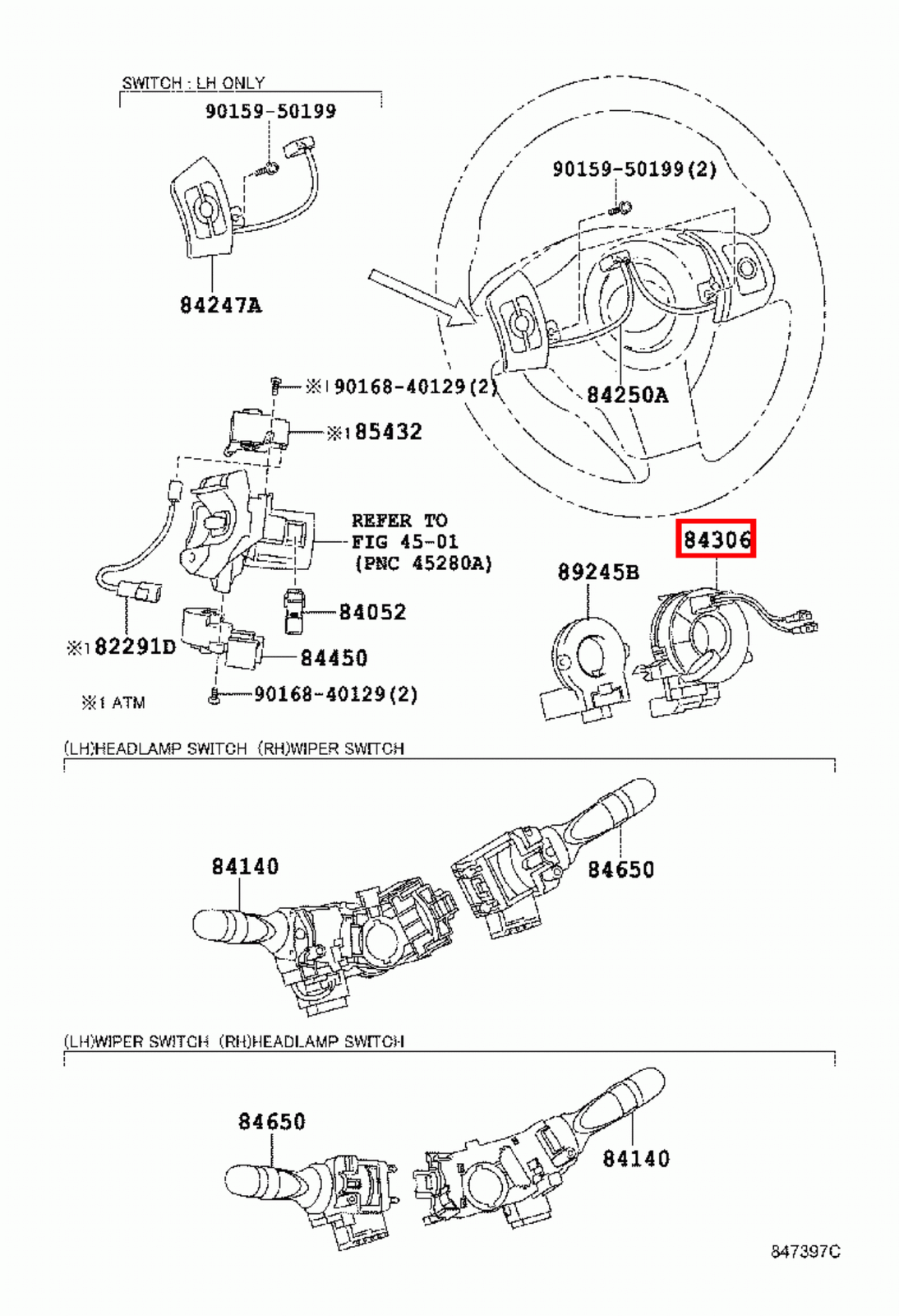 Genuine Lexus IS300 c GSE22 IS350 GSE26 GSE21 Air Bag Clock Spring ...
