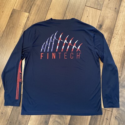 Fintech Fishing Men's Sun Ray Defender Performance Shirt UPF 50 NAVY ...