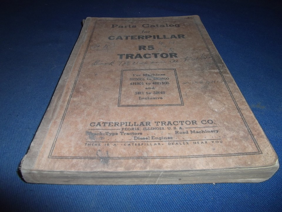 CAT CATERPILLAR R5 CRAWLER TRACTOR DOZER PARTS BOOK MANUAL S/N 5E 4H 3R ...