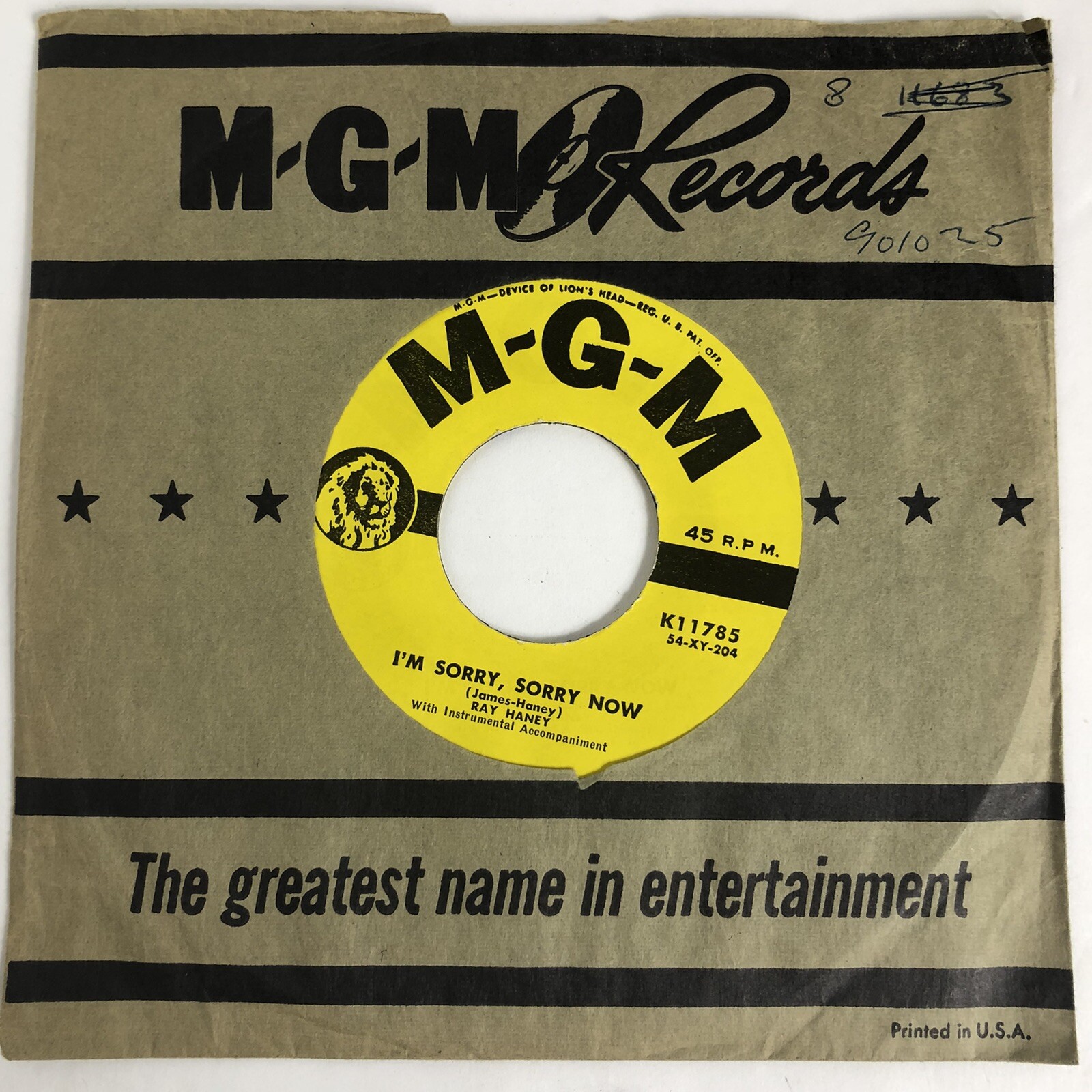 Ray Haney-I'm Sorry, Sorry Now/Rosie's TV Song MGM K11785 45 RPM Record ...