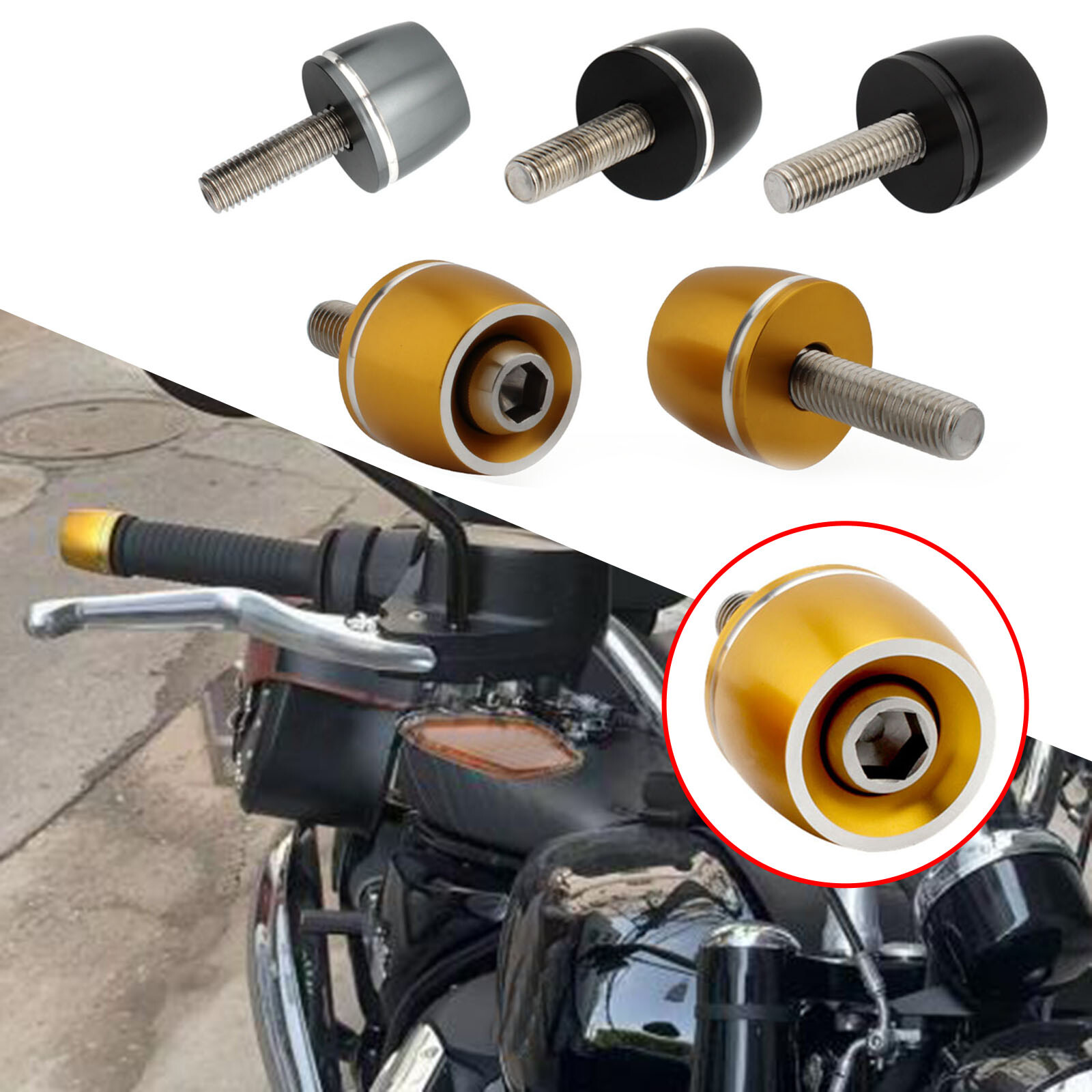 For BMW R9T RNineT R 18 Classic Handle Bar Hand Grip Ends Grip Cap Plug ...