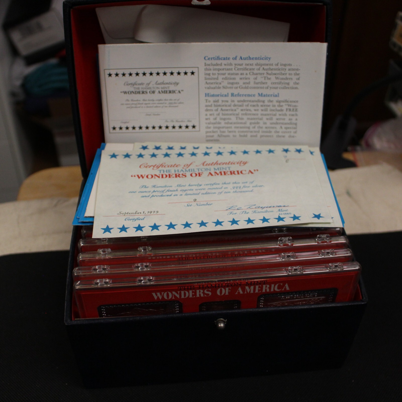 Hamilton Mint Wonders of America Silver Ingots Complete Set in Original ...