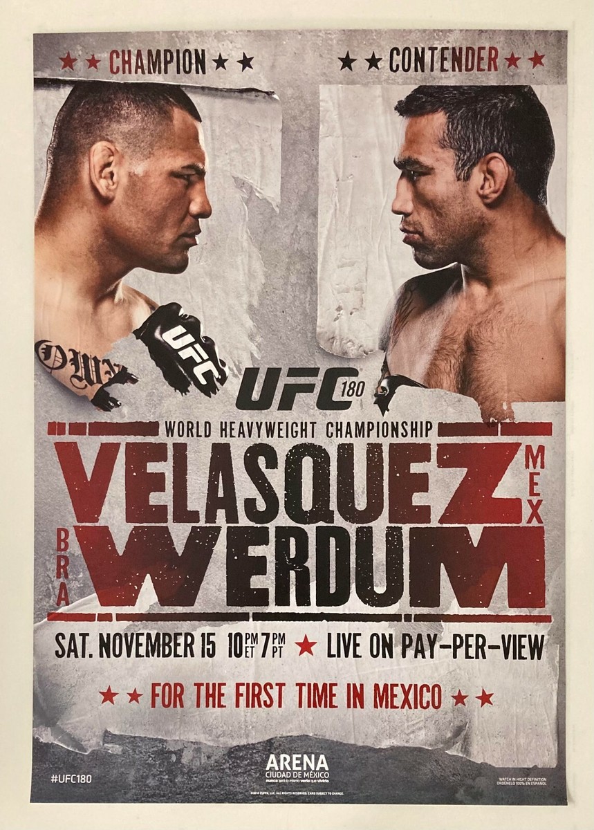 Ufc 180 Poster Velasquez Vs Werdum Mexico Ppv Ufc