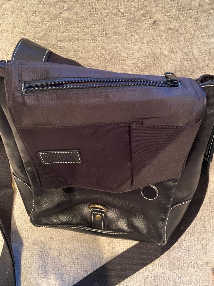 Unisex Denning & Kane Black Medium Cross Body Leather Messenger Bag ...
