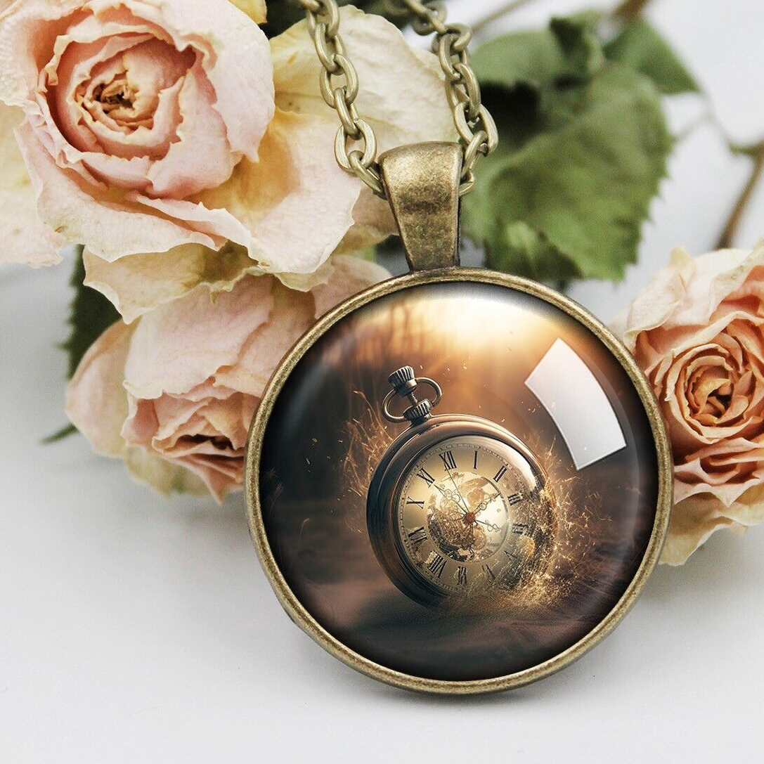 Astronomical Clock necklace, Prague clock necklace Steampunk Clock ...