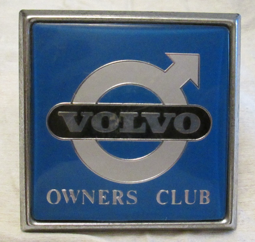 VOLVO Owners Club - Square Grill Bar Badge. Metal & Acrylic With ...