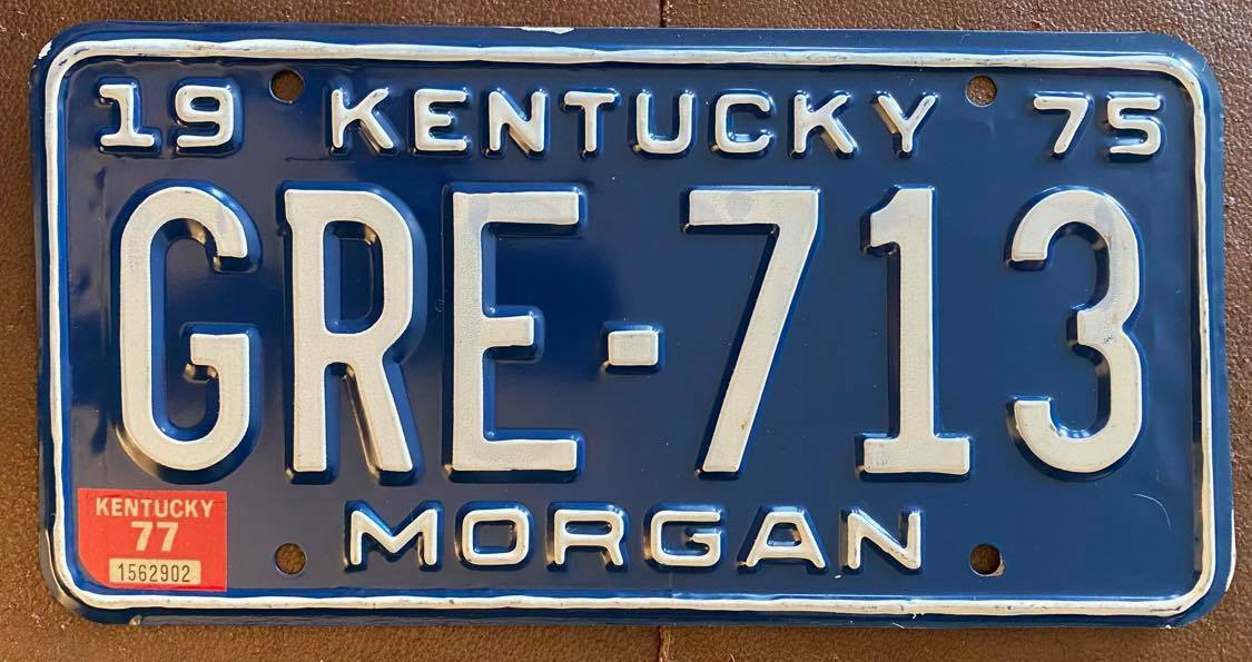 Kentucky 1977 MORGAN COUNTY License Plate SUPERB QUALITY # GRE-713 | eBay