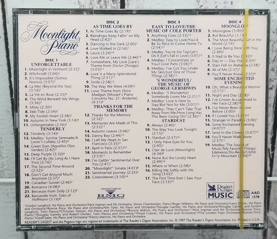 Moonlight Piano Reader's Digest 4 CD Set | eBay