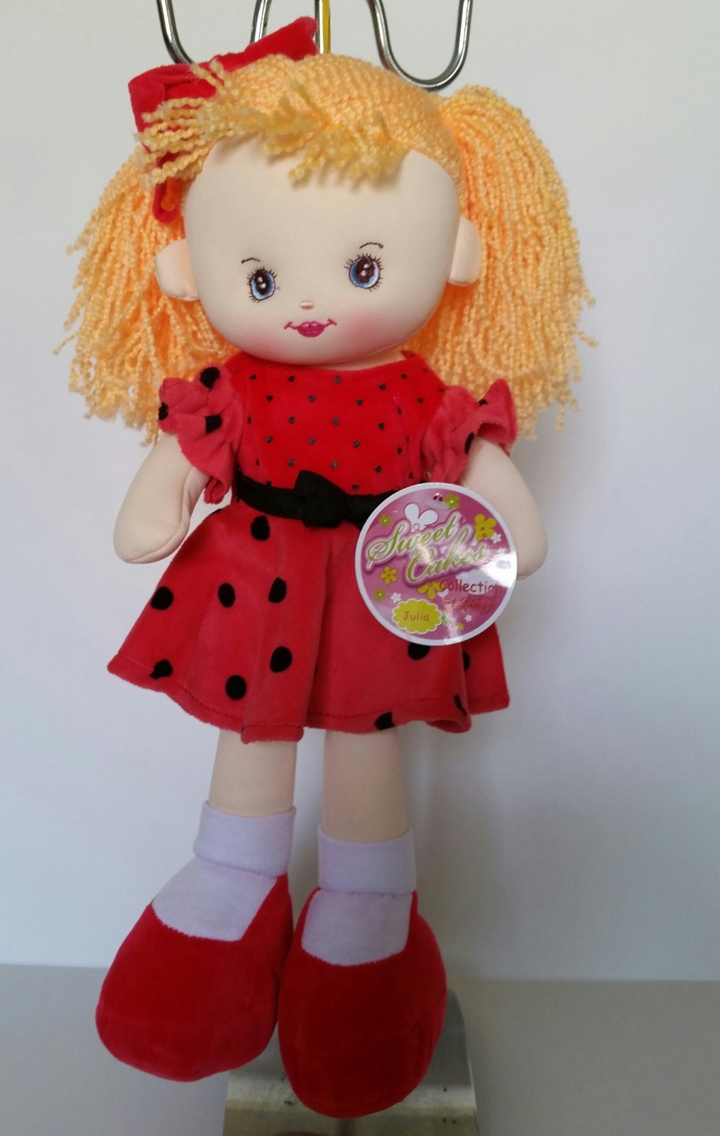 Doll with Polka Dot Red Dress, Linzy Toys Julia Rag Doll 14" | eBay