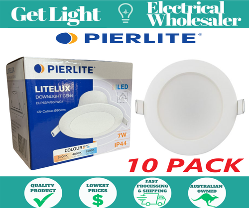 10 Pack - Pierlite Litelux Downlight Gen 4 - 7W TRICOLOR - DLP63/4/65FWG4 | eBay Australia