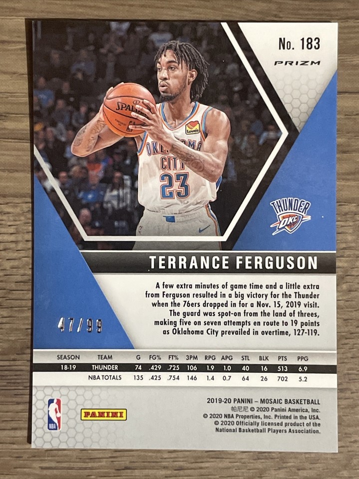 2019-20 Panini Mosaic Blue #183 Terrance Ferguson /99 | eBay
