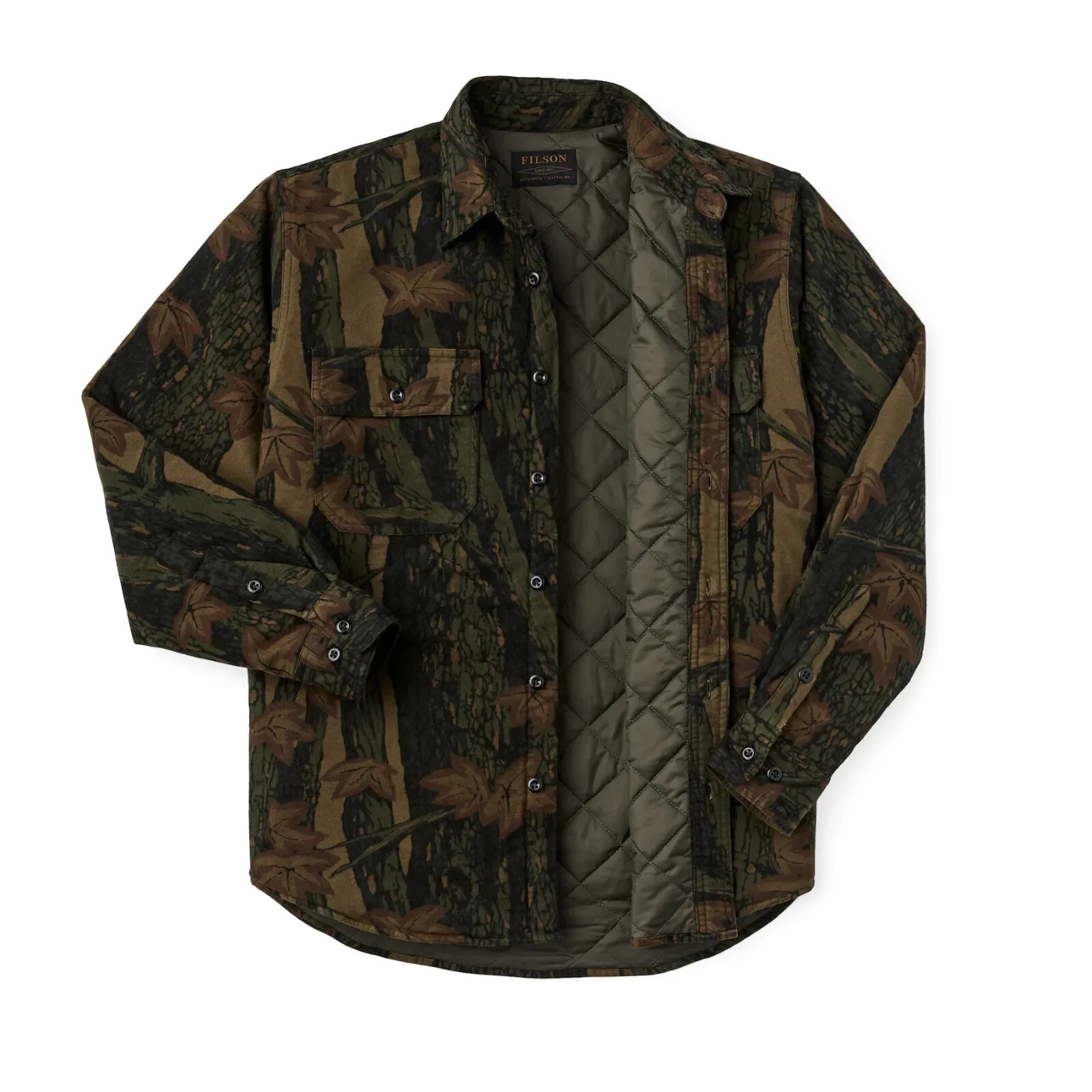 Filson Insulalted Field Flannel Shirt 20233074 Maple Bark Camo Olive ...