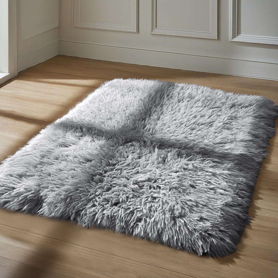 Shaggy Fluffy Area Rug Anti Skid Living Room Bedroom Carpet Ultra Soft ...