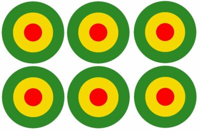 x6 85mm Rasta Reggae Roundel Vinyl Stickers ska dub scooter scootering ...