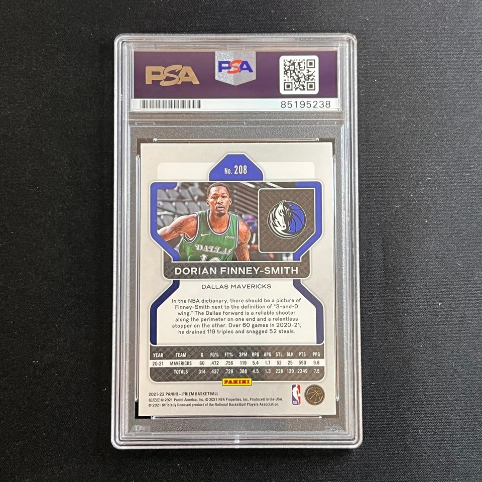 2021-2022 Panini Prizm #208 Dorian Finney-Smith Signed Card AUTO PSA ...