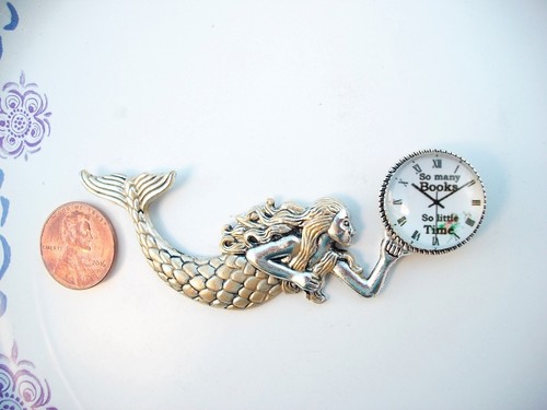 Lovely Art Deco Style-Mermaid Glass Dome Dollhouse Miniature Wall Clock ...