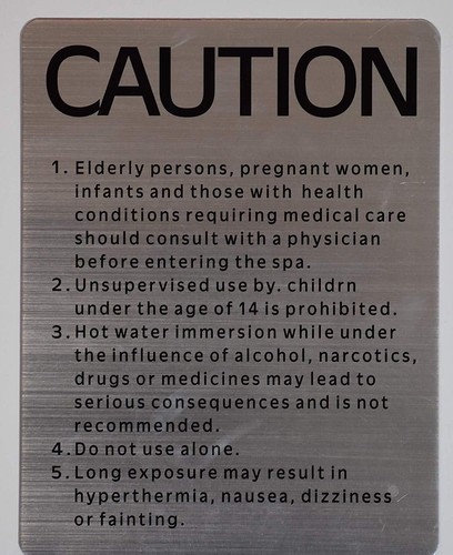 SPA Rules -"Caution SPA" Sign (8.5x11, Brush Aluminium, with Duble ...
