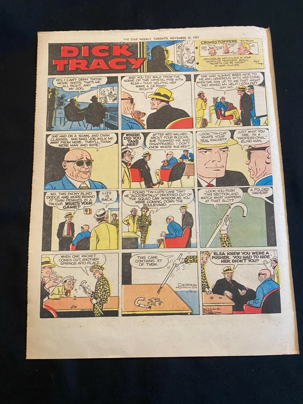 #T10 DICK TRACY by Chester Gould Lot of 6 Sunday Tabloid Full Page ...