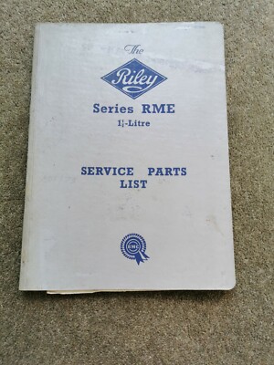 The Riley Series RME 11/2 Litre Service Parts List, 1960 ORIGINAL ...