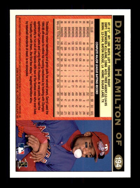 1997 Topps - #194 Darryl Hamilton for sale online | eBay