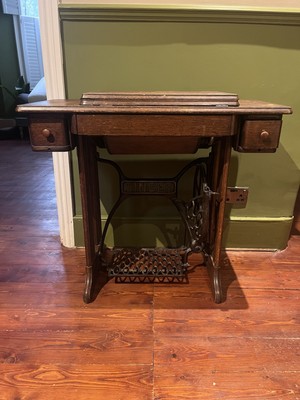 Antique Singer Sewing Machine Console Table or Writing Desk Vintage ...