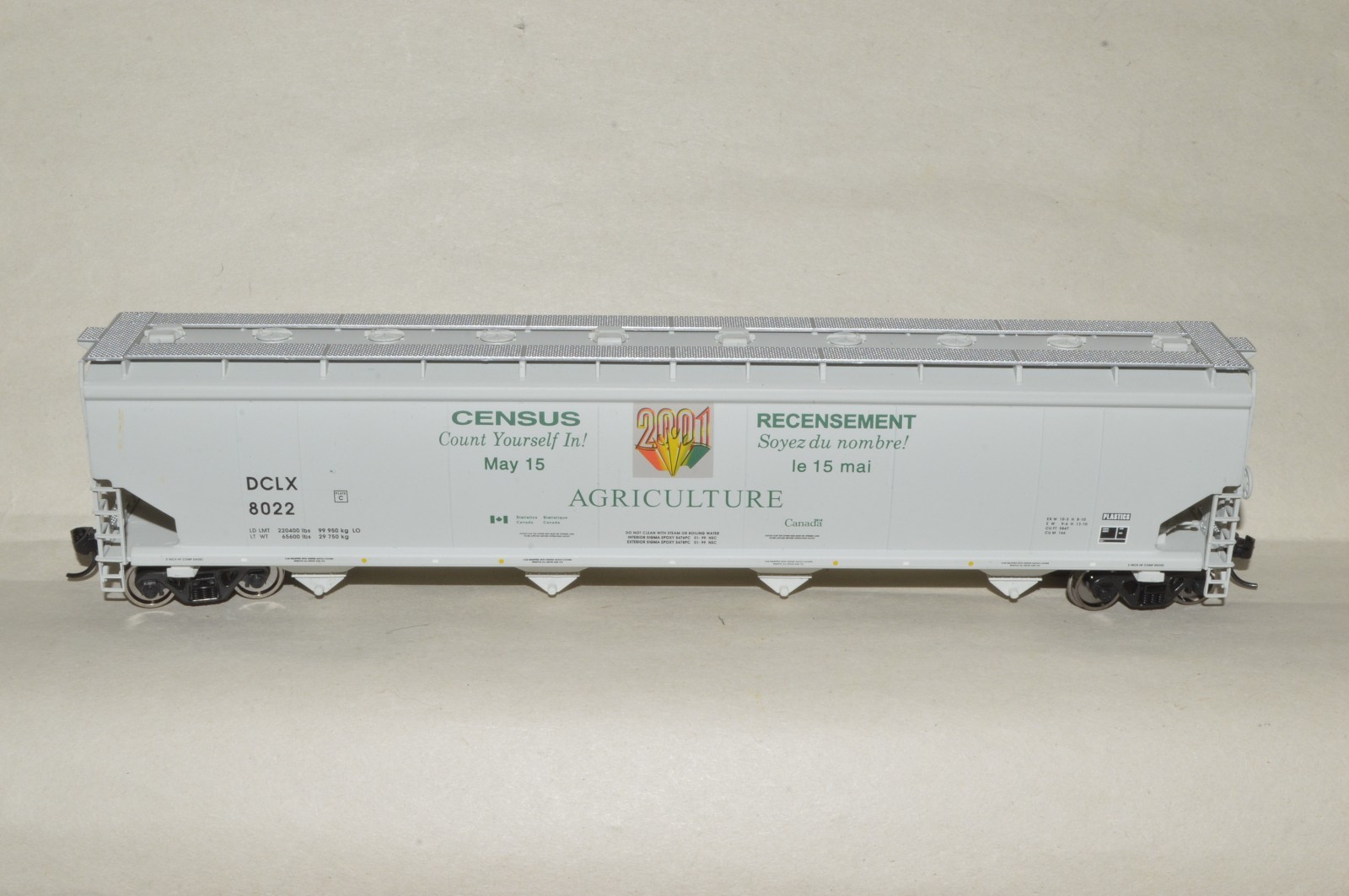 HO Walthers Canada Census NSC 6200 plastic pellets covered hopper car ...