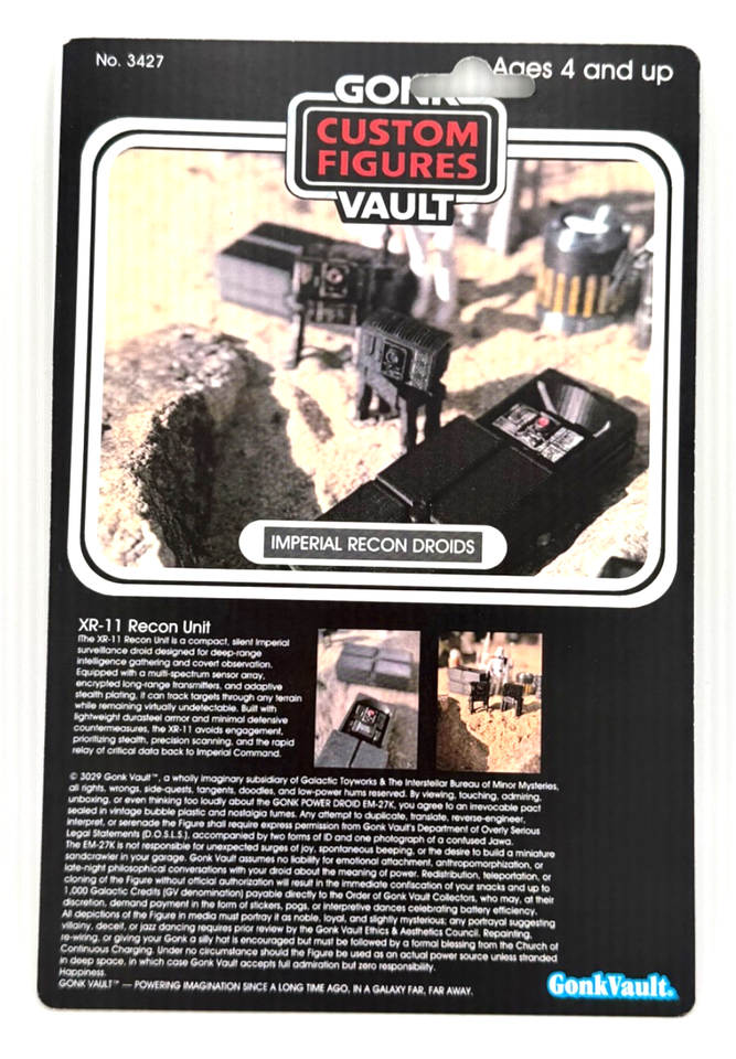 Custom Carded Imperial Recon Droid Figure Kenner-Style 3.75" Star Wars ...