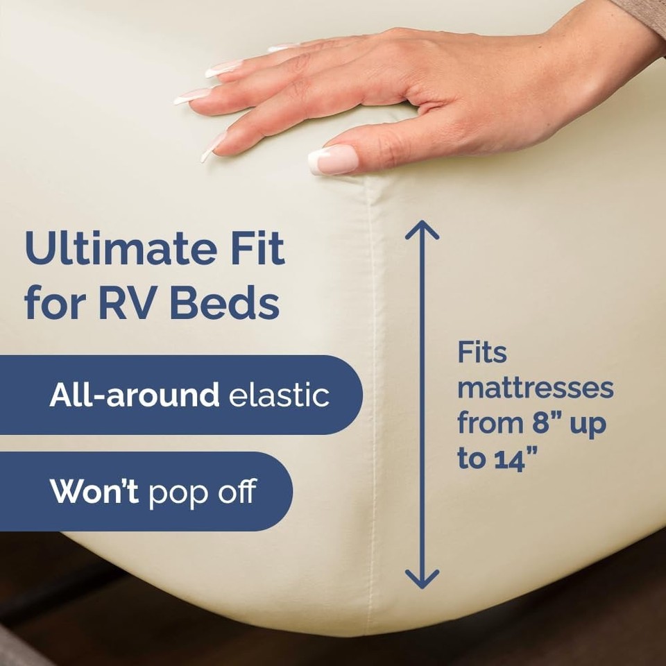 RV Short Queen Sheet Set 60 X 75 - 4 Piece RV Short Queen Bed Sheets ...