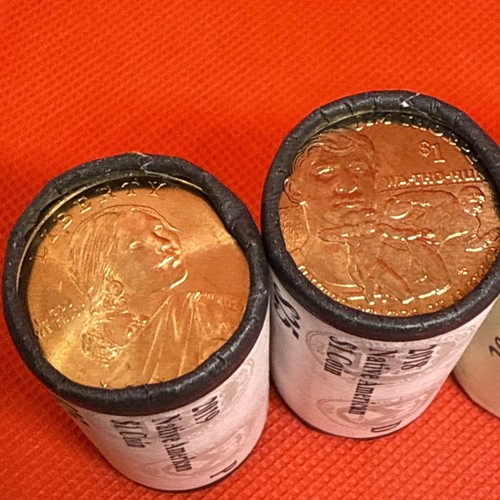 Uncirculated Rolls of Native American Dollars 2014,17,18,19,2023 All 5 ...