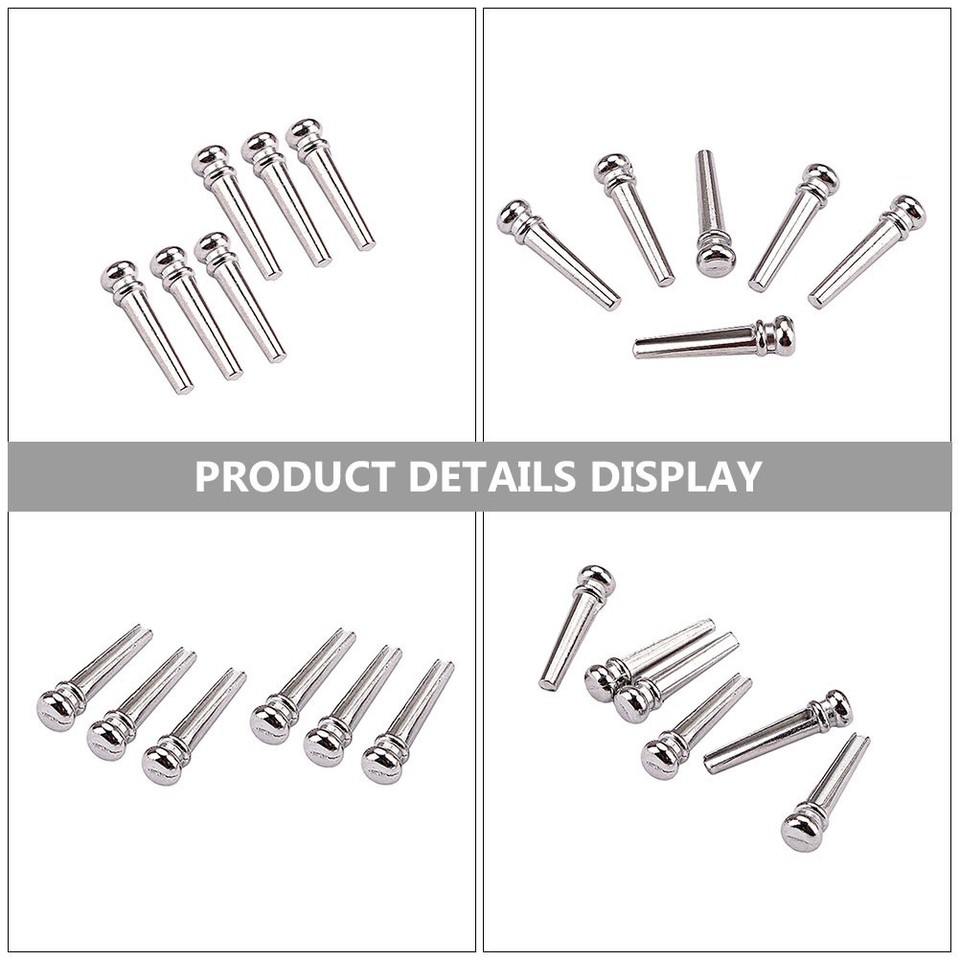 6 Pcs Acoustic Guitar Accessories String Peg Metal Bridge Pegs for ...