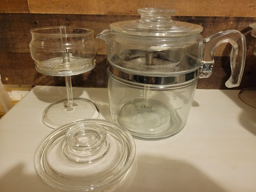 PYREX Glass Percolator 9 Cup Coffee Pot 7759-B Vintage With Replacement ...
