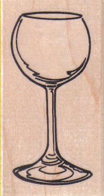 Wine Glass 1 3/4 x 3" Rubber Stamp, Object Stamp, Wine Glass Stamp ...