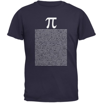 Pi Numbers Navy Adult T-Shirt | eBay