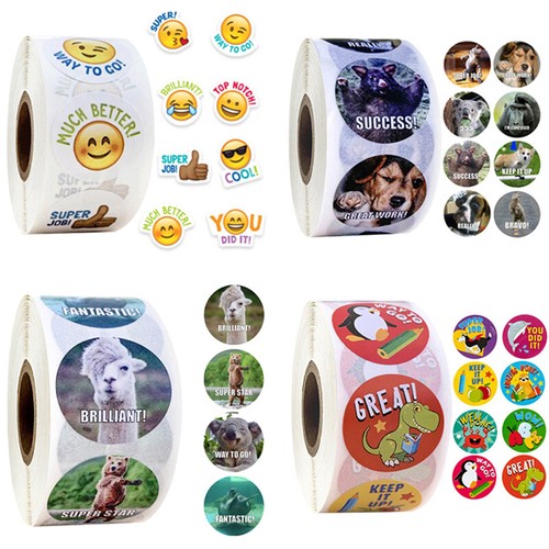 500pcs Reward Stickers Sticker Roll for Motivational Stickers with Cute ...