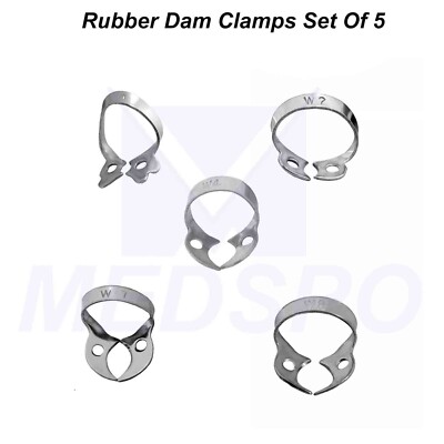 5 PCS Dental Rubber Dam Clamps Set Endodontic Brinker Clamp Surgical ...