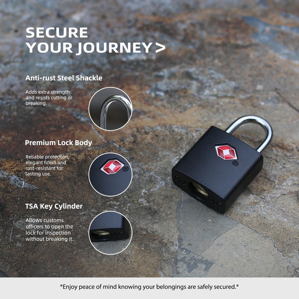 TSA Locks for Luggage with Keys, Travel Luggage Locks TSA Approved 4 ...