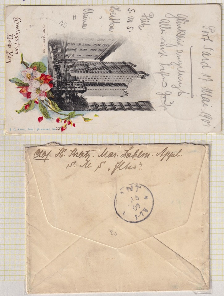 German China Cover & Postcard 1901 Marine Schiffspost No.26 Cds Boxer ...