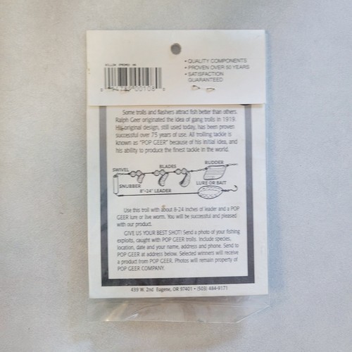 Willow Promo Stock #108 Original Pop Geer Lake Trolling Lure Fishing | eBay