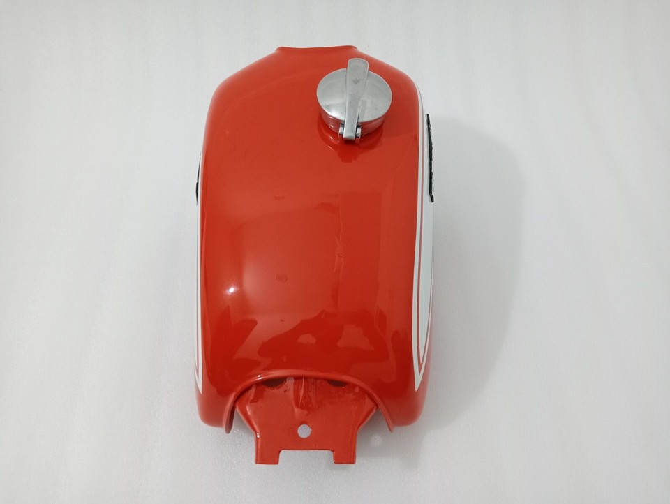 Honda CL350 Scrambler 1973 White & Painted Steel Petrol Gas Tank + Cap+ ...