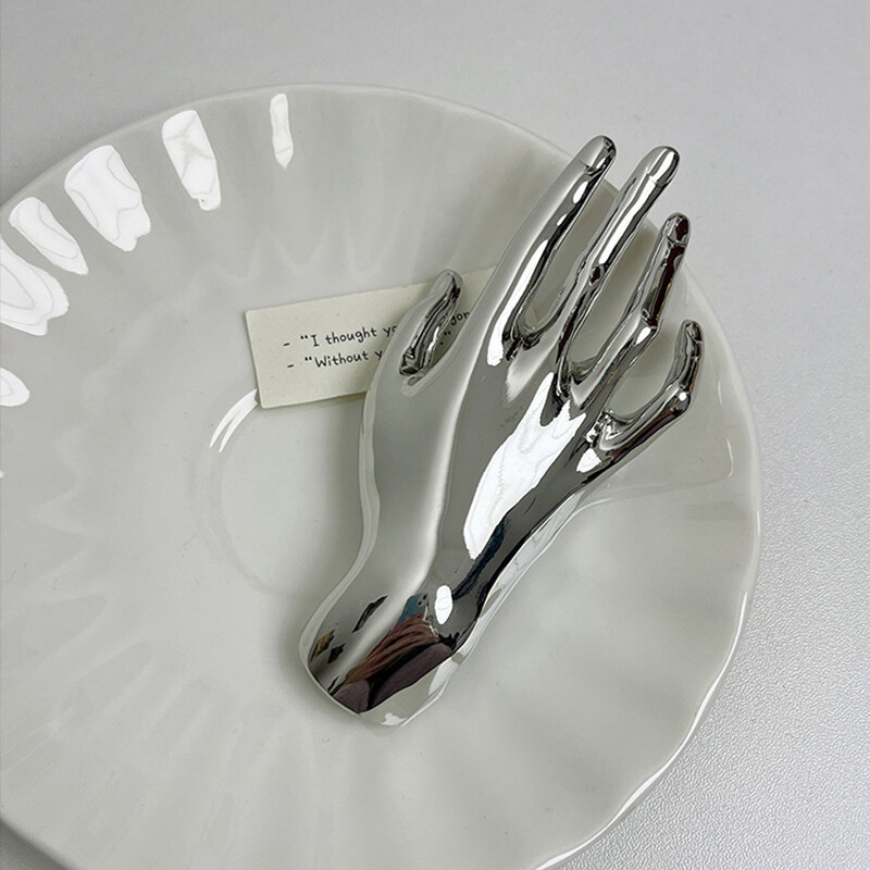 Metal Smooth Palm Hand-shaped Large Broochs For Women Men Punk Unique ...