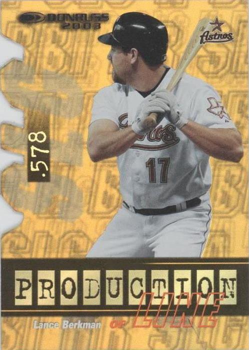 2003 Donruss - Production Line Lance Berkman #PL-17 Die-Cut /100 for ...