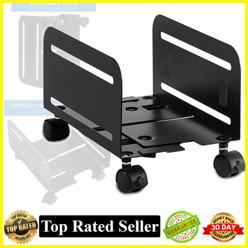 Adjustable Mobile CPU Stand with Wheels Heavy Duty Steel Rolling Cart ...