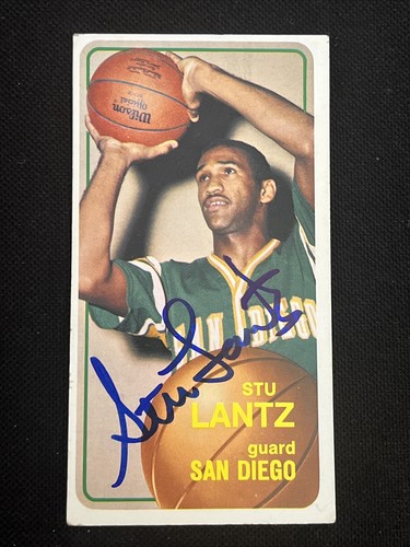 STU LANTZ 1970-71 TOPPS ROOKIE SIGNED AUTOGRAPHED CARD #44 SAN DIEGO ...